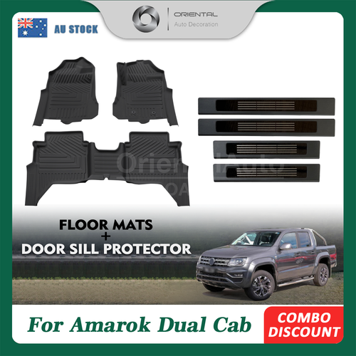 Floor Mats&Black Door Sills Protector For Amarok Dual Cab NF Series ...