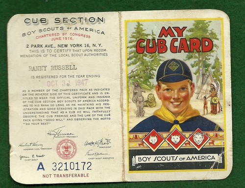 VINTAGE 1946 BI-FOLD CUBS BSA MEMBERSHIP CARD | eBay