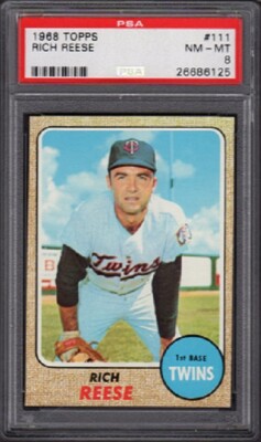 1968 Rich Reese Topps Baseball Card #111 Graded PSA 8 Near-Mint-Mint ...