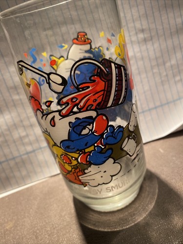 Vintage Original Peyo 1983 Clumsy Smurf Glass. Smurfawesome. | eBay
