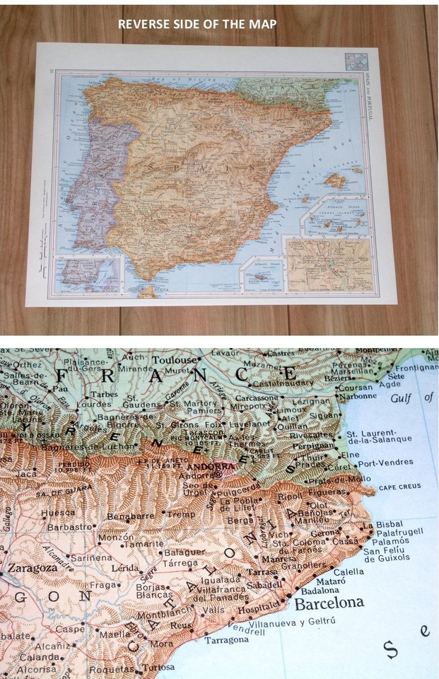 1951 ORIGINAL VINTAGE MAP NORTHERN ITALY SWITZERLAND ALPS VERSO SPAIN ...