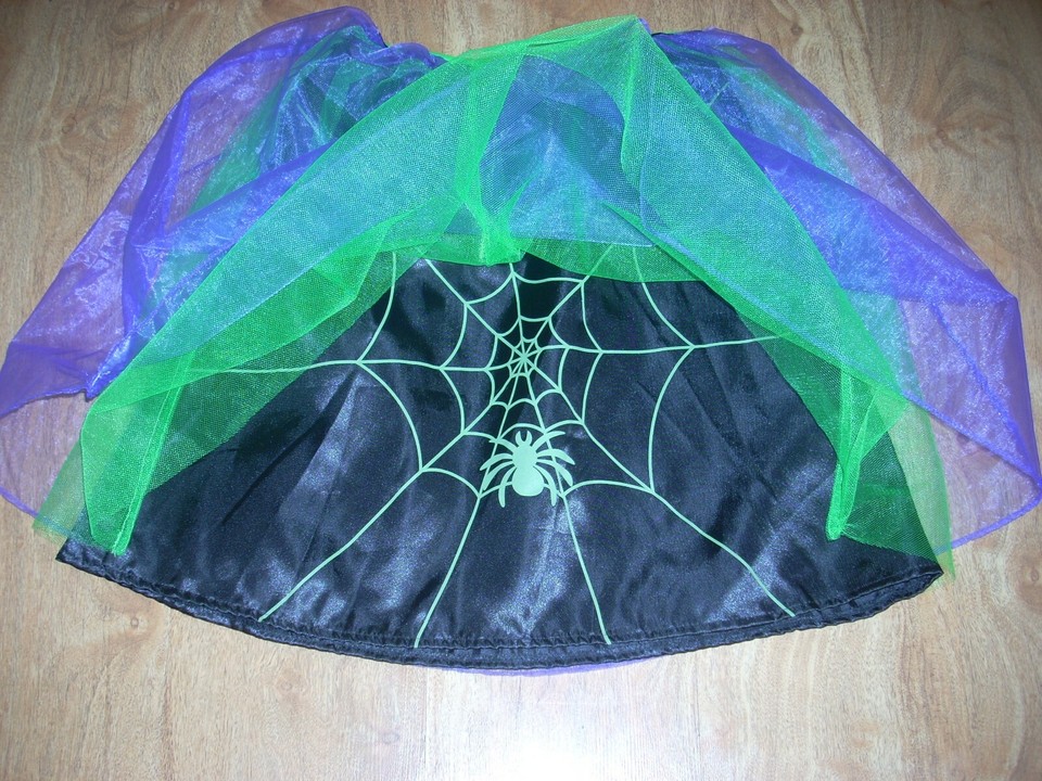 Old Navy Spider Cobweb Netted Halloween Costume Skirt Tutu Girl's Large ...