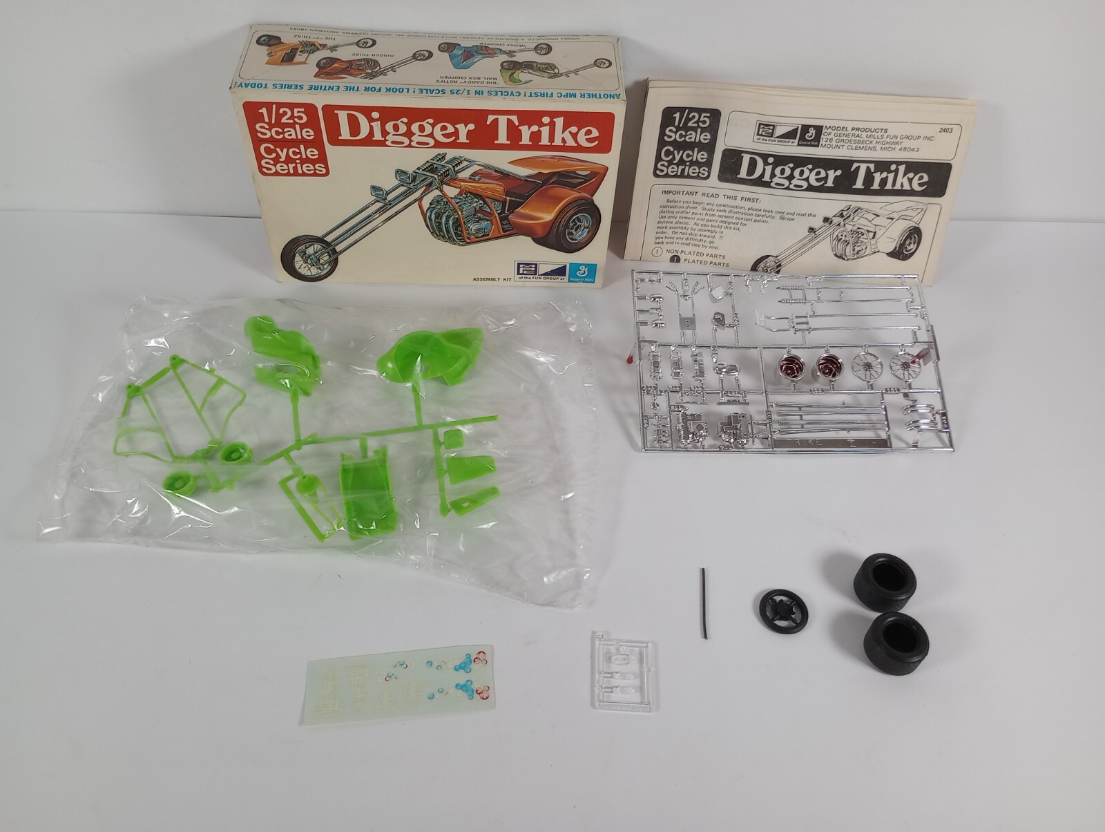 Digger Trike MPC 1:25 Model Kit 1-2403 Sealed Parts Bag | eBay