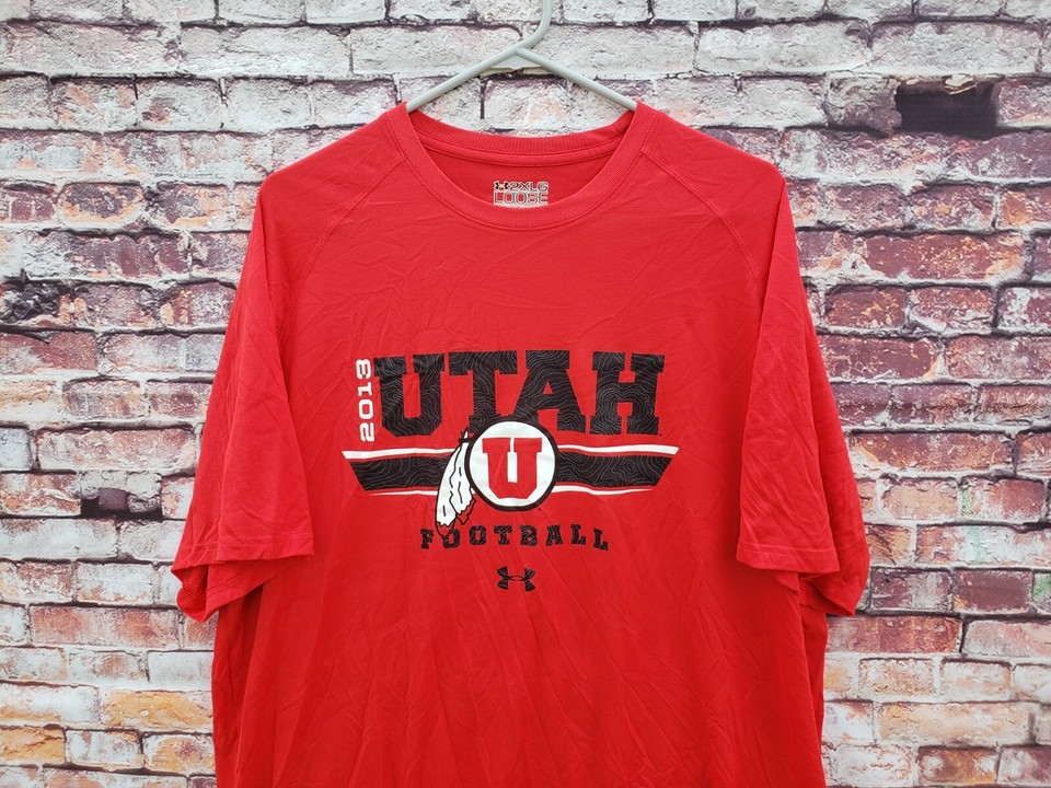 🔥 Utah Utes Football 2013 Under Armour HeatGear Athletic Shirt Men's ...