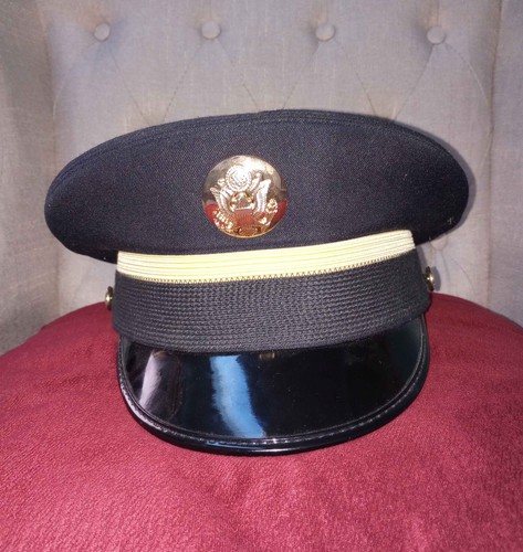 US Army Blue Service Uniform Enlisted Cap 7-1/4 2000's ASU Dress Peaked ...