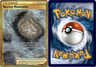 2021 Pokemon, Evolving Skies, #232/203 Stormy Mountains, Holo Gold ...