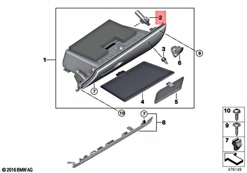 Genuine BMW MINI Hybrid X5 X6 Cooper JCW One M2 M3 Glove Box Damper ...