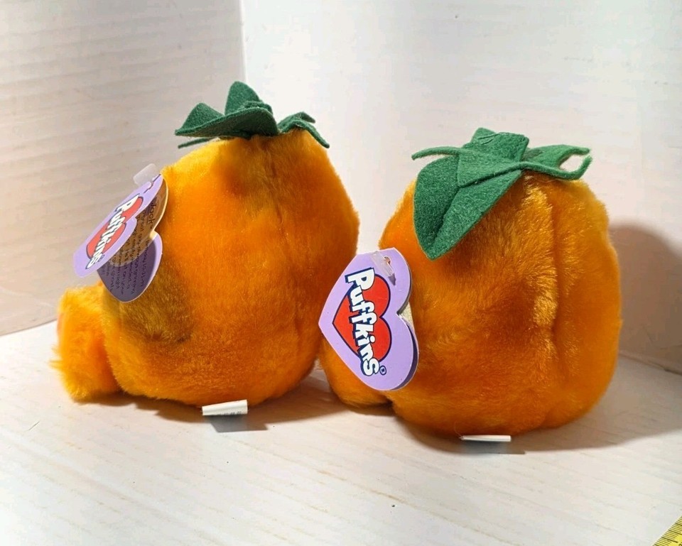 2 Puffkins Halloween PUMPKINs GOURDY & JACK Limited Edition Bean Bag ...