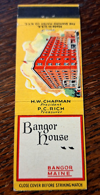 Vintage Matchbook: Bangor House Hotel, Bangor ME | eBay