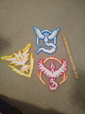 Pokemon go rave bead pixel sprite Team Instinct Mystic Valor | eBay