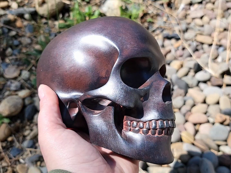 Cast Iron Skull Design, Rusted Iron Style, Resin Skull, Oddities ...