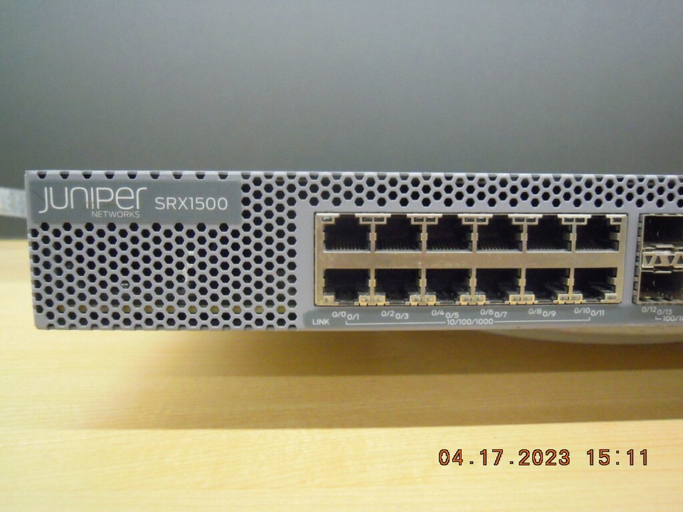 Juniper SRX1500-AC 16-Port 1G 4x 10G SFP+ & 100GB SSD Services Gateway ...