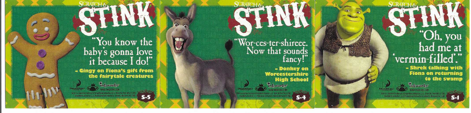 SHREK THE THIRD - SCRATCH & STINK -INSERT CARD S-1 SHREK | eBay