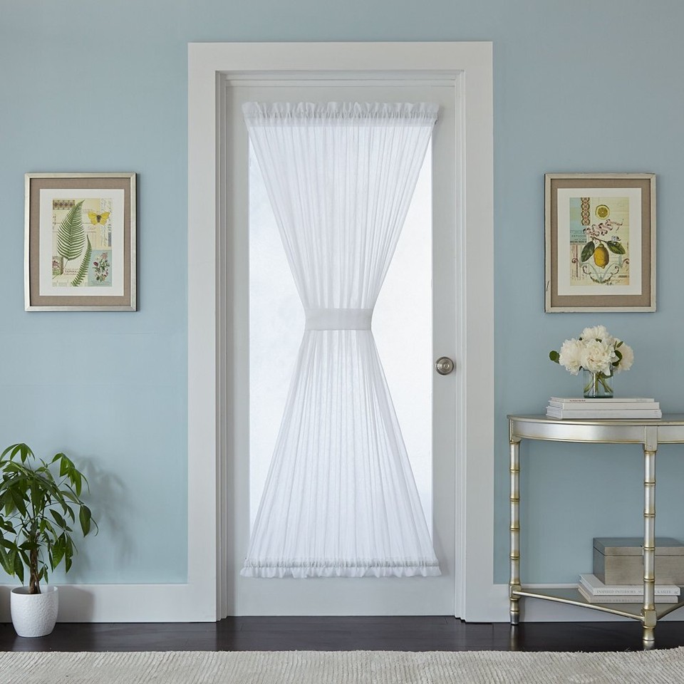 Elegant Crushed Voile Door Curtain Panel Machine Washable Drapes 51" X ...