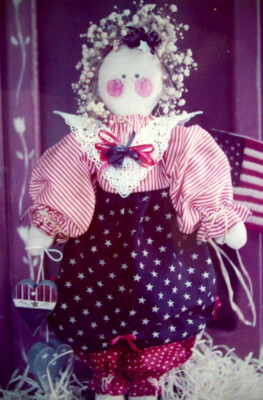 Patriotic 15" Yankee Freedom folk doll stuffed toy decor craft pattern ...