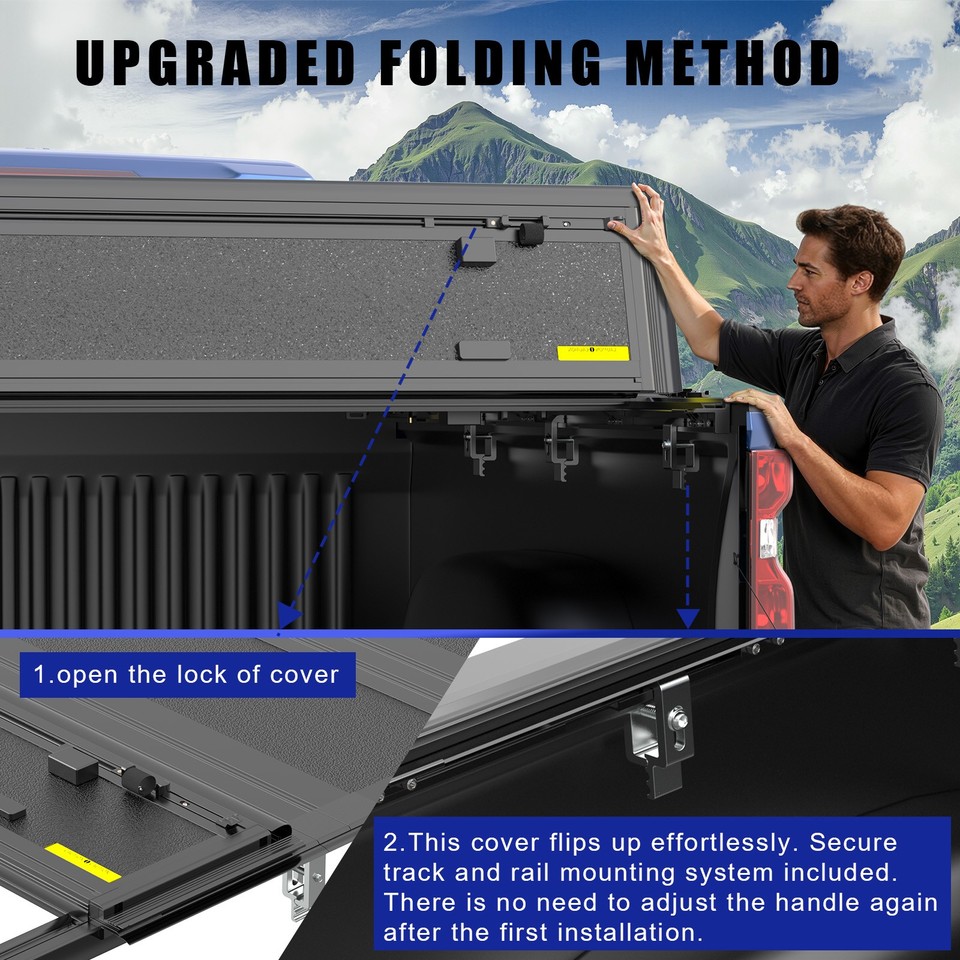 For 2015-2025 Ford F150 5.5FT Lo Pro FRP Truck Bed Tonneau Cover Flip ...