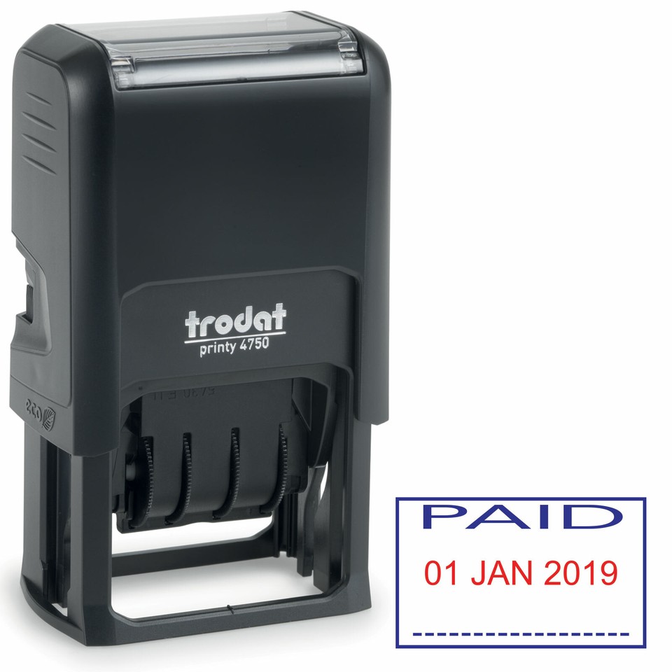 Trodat 4750 Self Inking Word and Date Stamp - Various Wordings - 42 x 26mm | eBay UK