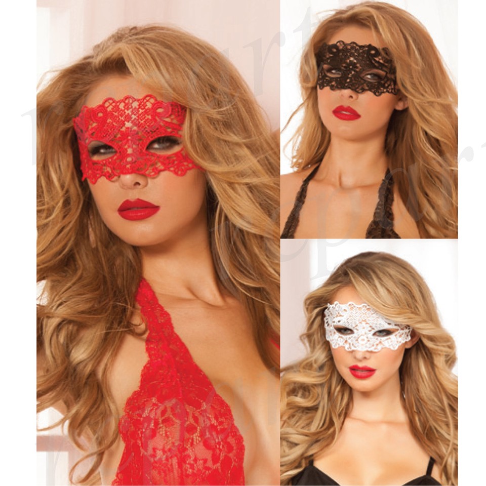 New Sexy Intimates Womens Costume Cosplay Floral Lace Eye Mask White 40132 Ebay