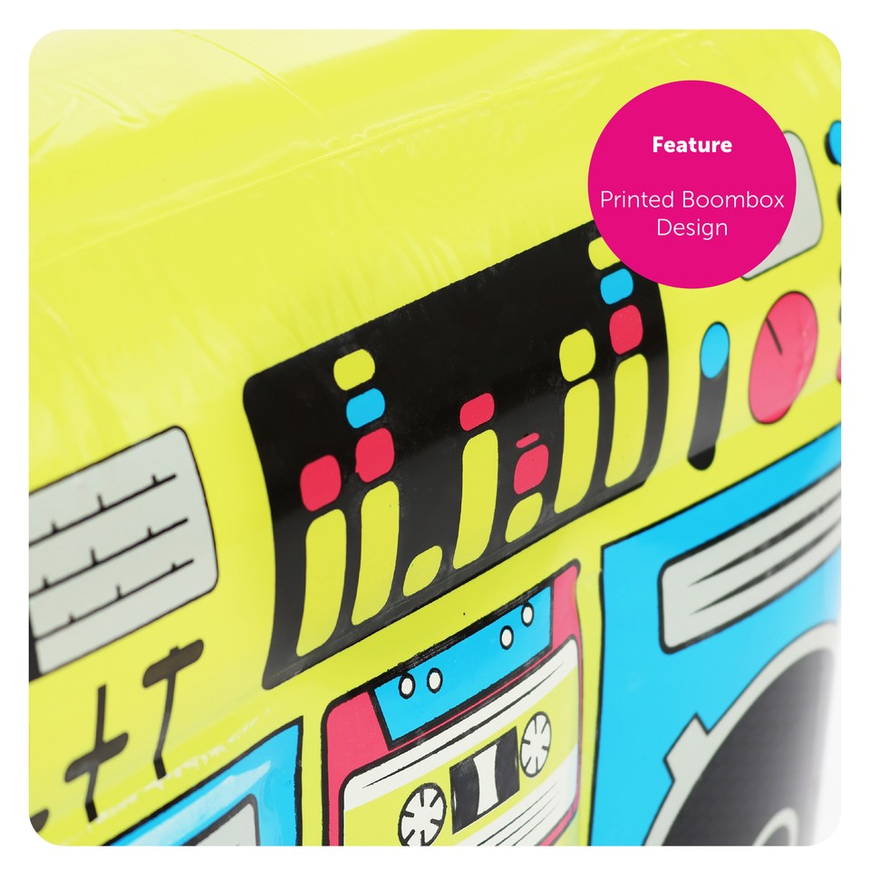 45CM X 30CM INFLATABLE BOOM BOX 80S FANCY DRESS ACCESSORY BLOW UP ...