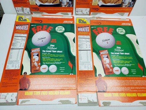 Vintage Tiger Woods Golf Wheaties Cereal Box Lot of 12 Flattened 90s ...