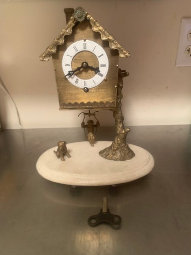 Heavy Vintage Table Clock with Swinging Girl Pendulum - EOx | eBay