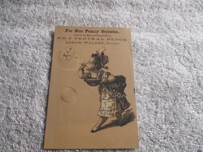 Antique Victorian Abram Walker Grocer Trade Card very Rare | eBay