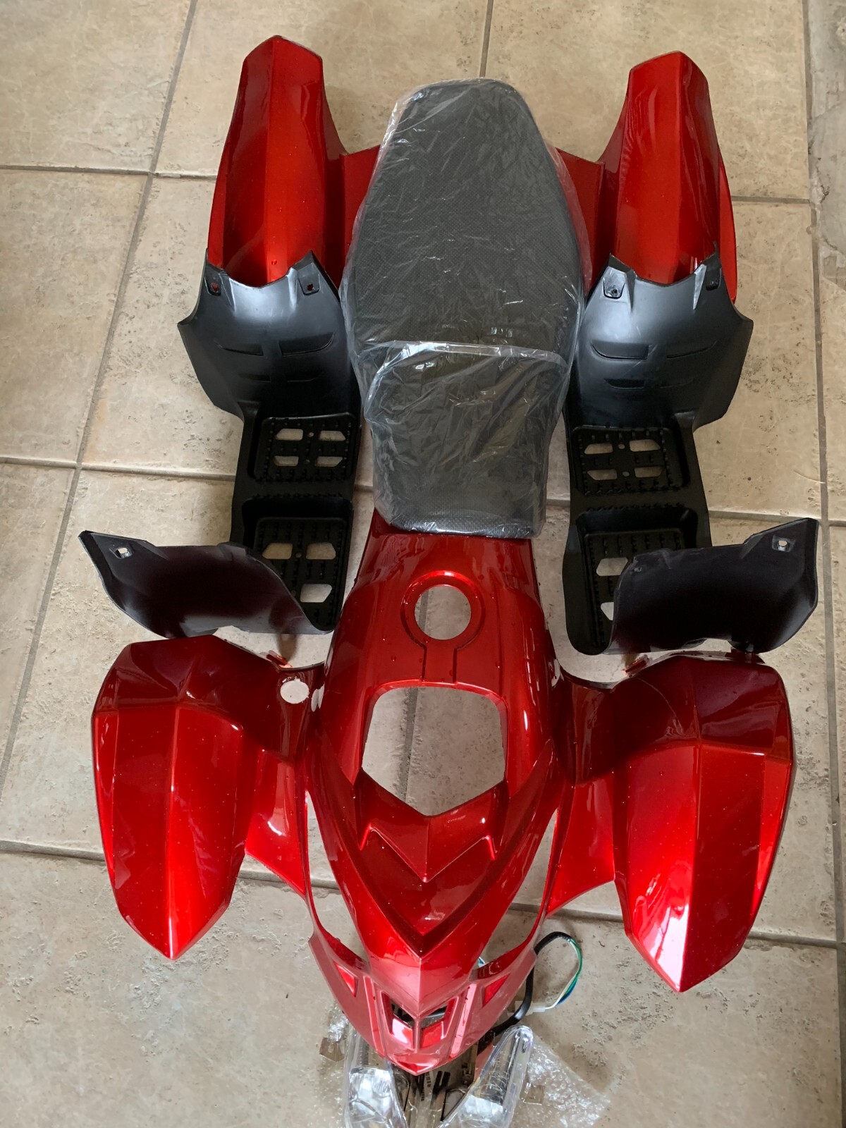 ATV Body Plastic fender 24" + seat + feet Coolster 3050B 110cc Taotao 110L Red | eBay