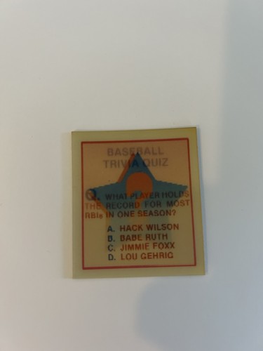 1986 Sportflics #103 Baseball Trivia Quiz Trivia Cards | eBay