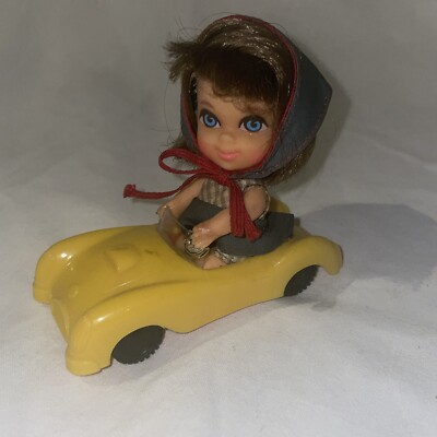 Liddle Kiddles Babe Biddle With Yellow Car Set VTG 1966 #3505 | eBay