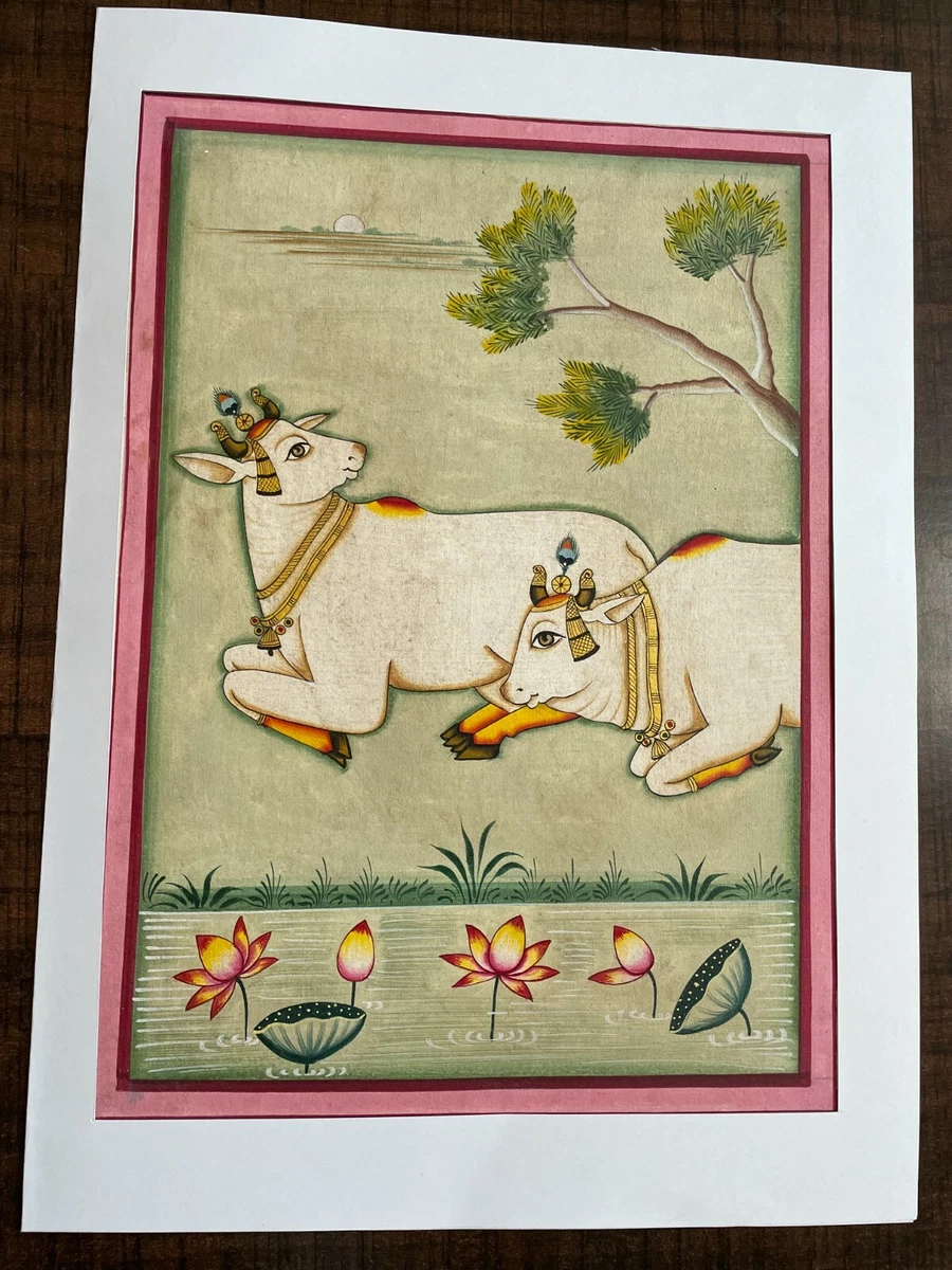 Beautiful painting of cow pichwai painting wall art indian art home ...