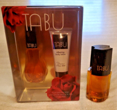 TABU gift set 1.5 oz spray cologne, 2 oz body lotion + extra 2.3 oz ...