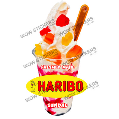 Haribo Ice Cream Sundae Sticker Decals KBG Whippy Van(Choose Size) | eBay