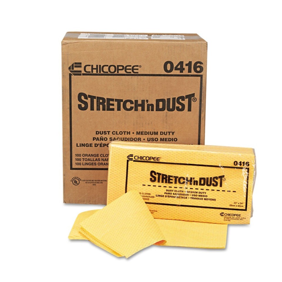 Chix 0416 23-1/4" x 24" Stretch n' Dust Cloths - OR/YL (20/Bag 5 Bags ...