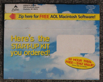 EARLY AOL CD America Online 50 Hours Free Sealed Vintage Macintosh ...