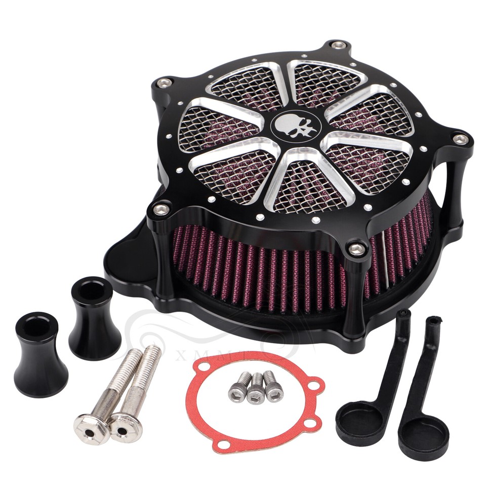 Motorcycle Skull Air Cleaner Red Intake Filter For Harley Dyna Heritage ...