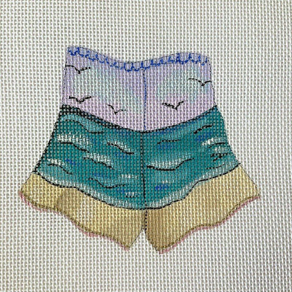 Needlepoint Canvas Hand Stitch Painted Sharon G Bra and Tap Shorts 18 ...