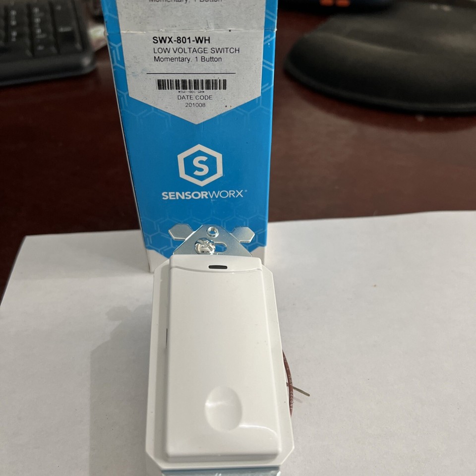 1 NEW SENSORWORX SWX-801-WH LOW VOLT SWITCH MOMENTARY 1 BUTTON WHITE | eBay