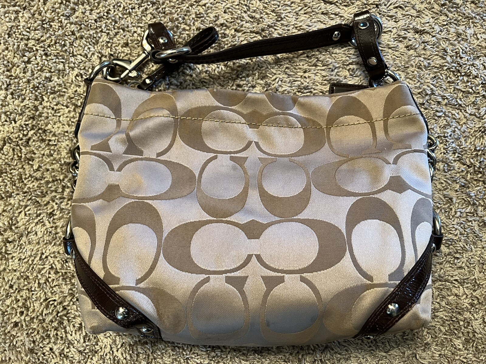 Coach F15250 Signature C Sateen Shoulder Handbag Hobo… - Gem