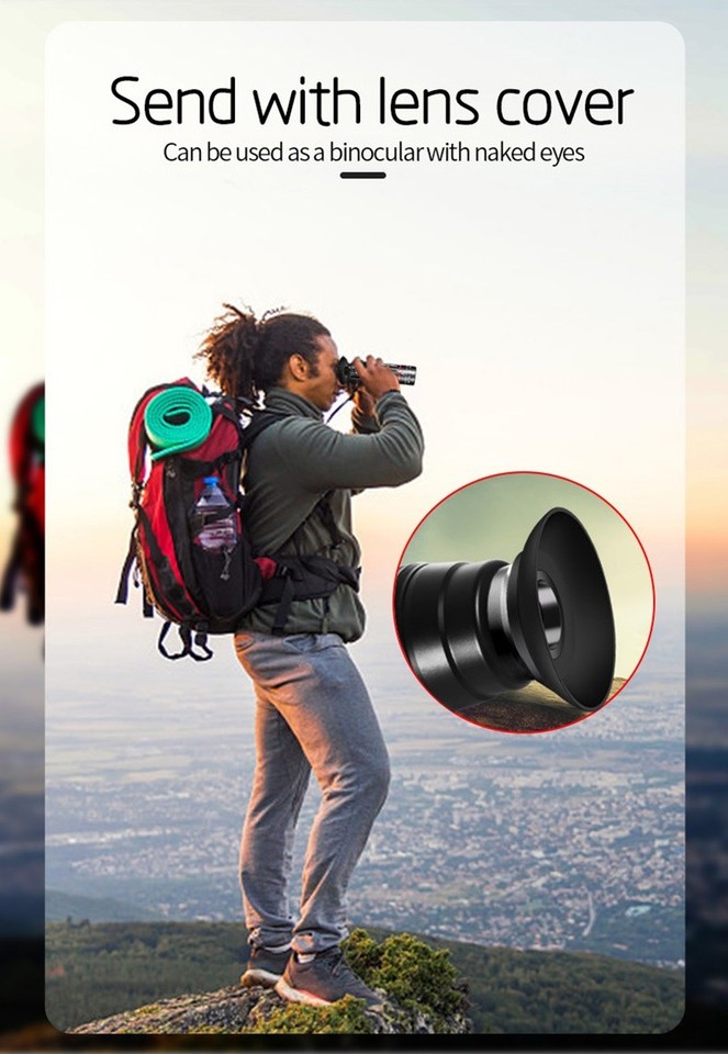 28X Mobile Camera Wide Angle Telescope Zoom Macro Fish Eye Lens Clip ...