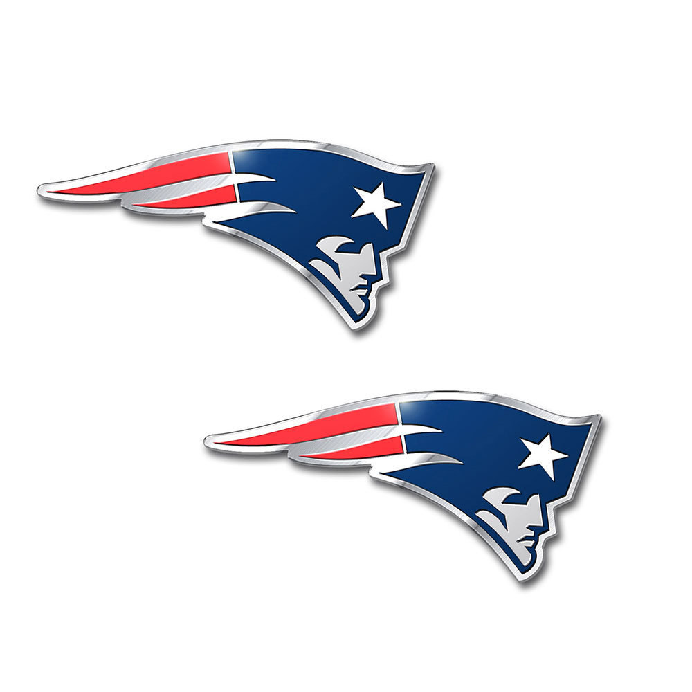 NFL 2pc New England Patriots Car Truck 3D Aluminum Color Emblem Decal ...