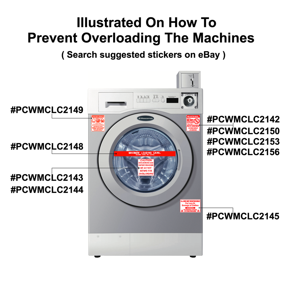 'Use Less Detergent' Laundromat Overlay Self-Adhesive Blue Sticker FREE ...