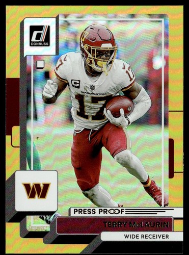 2022 Donruss Gold Holo Press Proof Terry McLaurin Washington Commanders ...