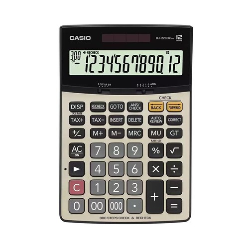 Casio DJ-220D Plus 300 Steps Check & Correct Premium Desktop Calculator ...