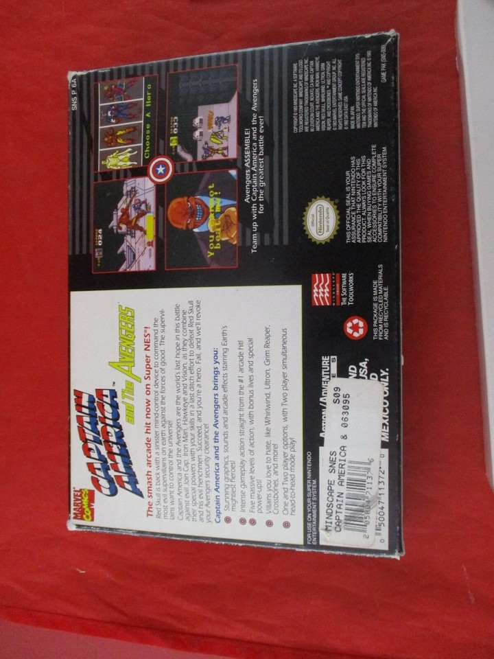 Mindscape Captain America and The Avengers | Super Nintendo SNES ...