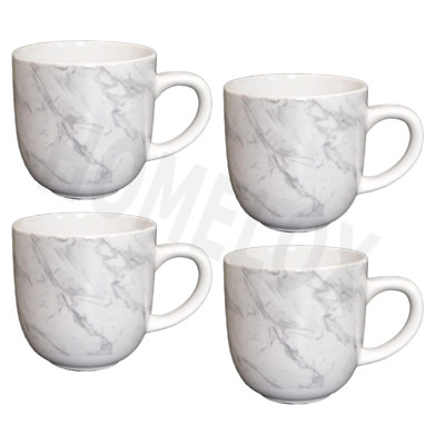 Set of 4 Marble Effect Tea Coffee Mugs Cups Kitchenware Mug Gift Hot ...