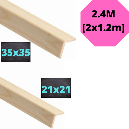 Pine Wood Cushion Corner Angle Edge Trim Timber 35x35 & 21x21 - 2.4M [1 ...