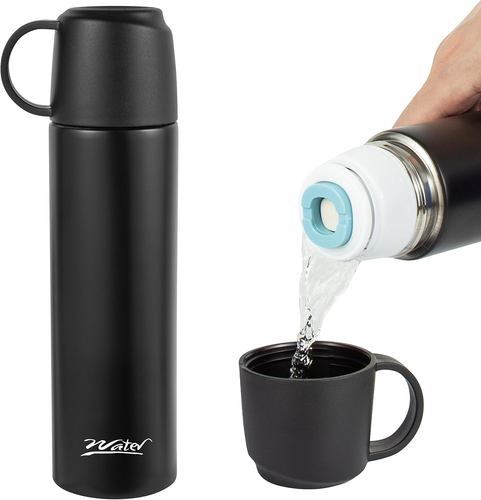 Vacuum Flask Thermos for Hot Drinks with Handle Coffee Cup Travel Mug ...