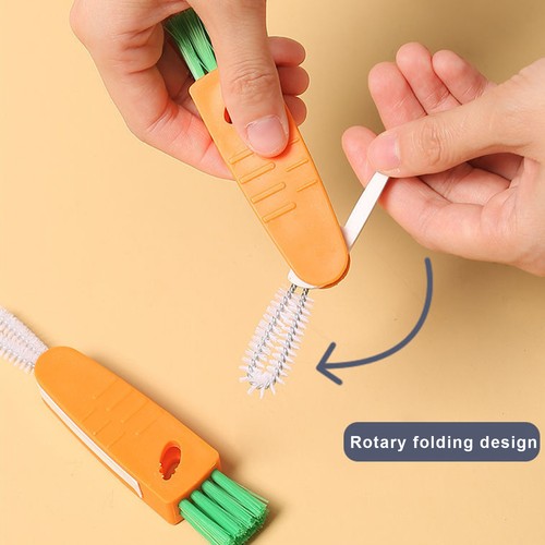 Brush Multifunctional Carrot-shaped Cup Lid Cleaner Set for Bottle Gap ...