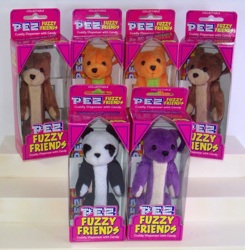 PEZ Teddy Bear Fuzzy Friends Dankin Mini Plush Backpack Clip Vintage | eBay