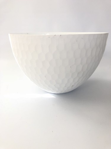 Tozai Home Beautiful White Geometric Vase/bowl/planter 14x9” | eBay